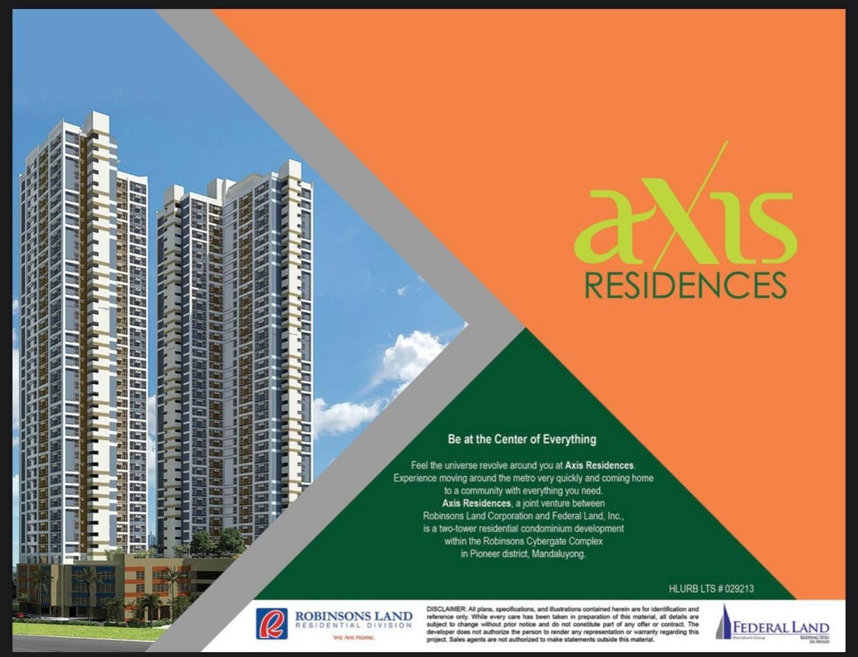 Condo for Sale at Axis Residences for ₱4,337,001 | U2609150