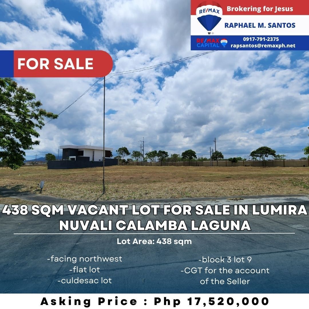 Land for Sale in Calamba City, Calabarzon for ₱17,520,000 | U2538186